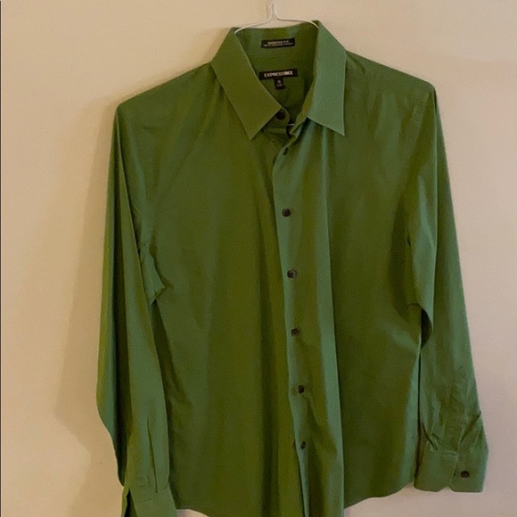 Express | Shirts | Mens Green Dress Shirt | Poshmark